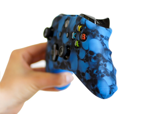 Blue Skulls - ProFlex® Xbox One silicone controller skin cover case ...