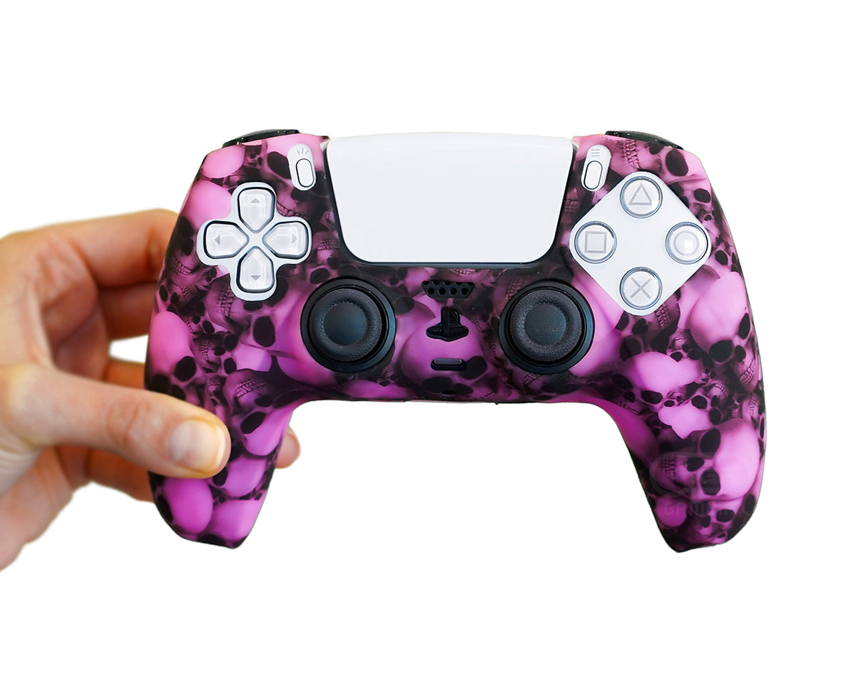 Pink Skulls - ProFlex® PS5 DualSense bones silicone controller skin ...