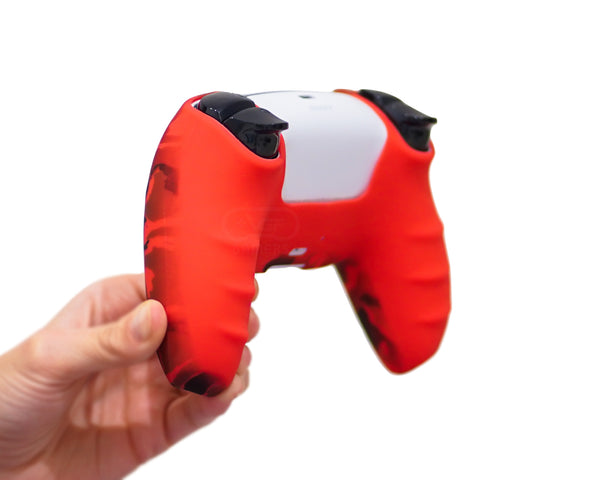 Crimson Red Camo - ProFlex® PS5 silicone controller skin cover case ...